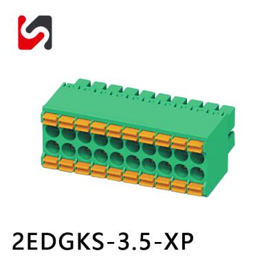 China SHANYE 2EDGKS-3.5 300V 8A Pluggable Terminal Block 2-24 Pole Battery Fuse Block for sale