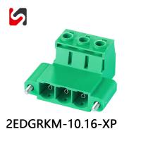 China SHANYE 10.16mm Pitch 90 Degree Pluggable Terminal Block 2-24 Poles 600V 65A Male Female for sale
