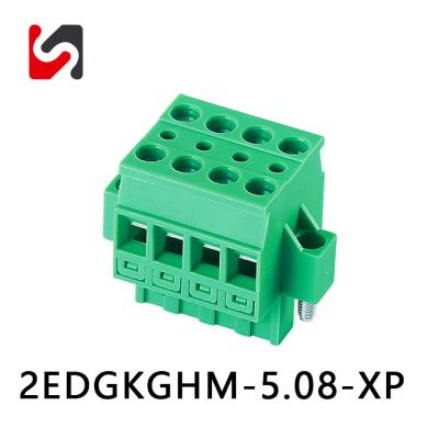China Shanye 2EDGKGHM-5.08 300V 8A Pluggable Terminal Block 2-24 Poles Panel Mount for sale