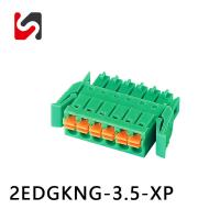 China SHANYE 2EDGKNG-3.5 Pluggable Terminal Block 300V 8A 3.5mm Pitch 2-24 Poles for sale