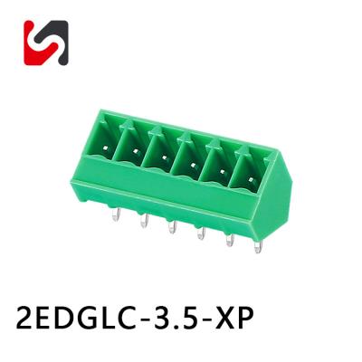 China 2EDGLC-3.5 300V 8A PCB Screw Terminal Block Male Female 2-24P for sale