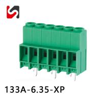 China 3P 6.35mm PCB Mount Terminal Block 300V 30A European Screw Connector for sale