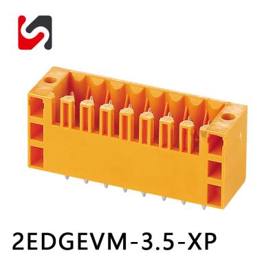 China Pluggable Terminal Block 2 Pin 3.5mm Pitch 300V 8A for Industrial Controls for sale