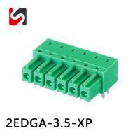 China UL94V-0 Copper Alloy Pluggable Screw Terminal 2EDGA-3.5 300V 8A 2-24P PA66 for sale