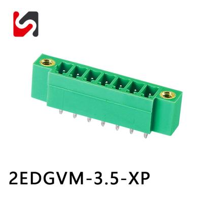 China 300V 3.5mm Pitch Pluggable Terminal Blocks 2-24 Poles PA66 UL94V-0 Copper Alloy for sale