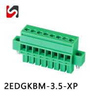 China 8A 300V 3.5mm Pluggable Terminal Blocks with Flange 2-24 Poles for sale