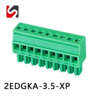 China 3.5mm Pitch 300V 8A Pluggable Terminal Blocks with Flang for Wire Connect 2P-24P for sale