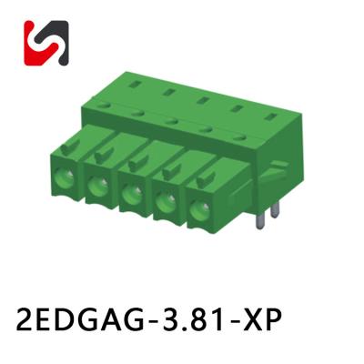 China Industrial Controls 300V PCB Pluggable Terminal Block Connector 3.81mm for sale