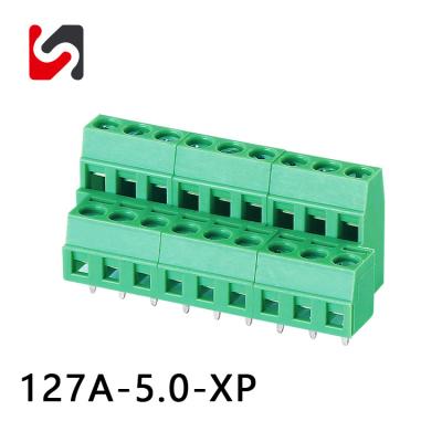 China Pluggable European Terminal Block 300V 10A 5.0mm Pitch Phoenix Nylon Screw Mount PCB for sale