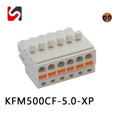 China Pluggable PCB Connector 5.0mm Pitch Female 300V 10A 2-24 Poles KFM500CF-5.0 for sale