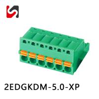China PCB Pluggable Terminal Block 5.0mm Pitch 300V 8A PA66 UL94V-0 Copper Alloy for sale