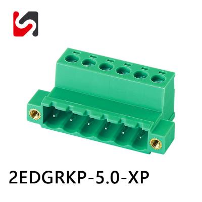 China 5.0mm Pitch Pluggable Terminal Blocks Male Female 2-24 Poles 300V 30A Wire to Wire for sale