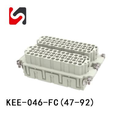 China Panel Mount Dual Row Heavy Duty Connector 46+PE 16A 500V for Industrial Machinery for sale