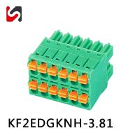 China Wire Range 3.81mm Pitch Screwless Pluggable Electrical Din Rail Terminal Block for sale