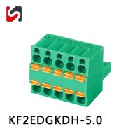 China 10A 300V Pluggable Terminal Block 2-16 Poles 5.0mm Pitch PA66 Green for sale
