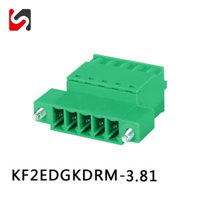 China Pluggable Terminal Block 3.81mm 10A 300V 2-16 Pole Insulated Wire Cage Clamp for sale
