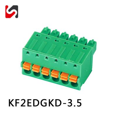 China Polyamide PA 12A Pluggable Terminal Block 24-10 AWG Cage Clamp 300V for sale
