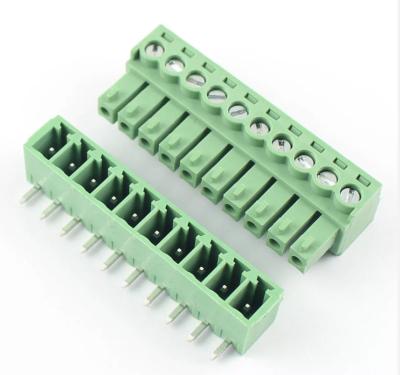 China 10A 300V 2-16 Pole Nylon Pluggable Terminal Block Screw Connection Copper Alloy for sale