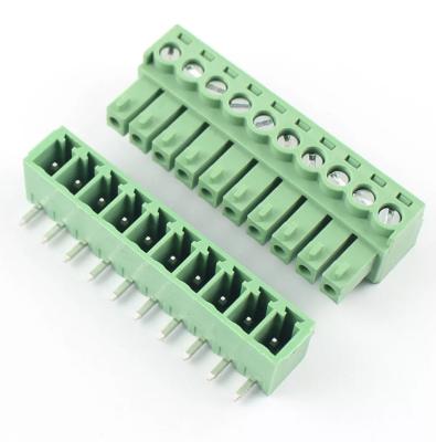 China Pluggable Terminal Block 3.96mm 10A 300V Cage Clamp Polyamide Housing for sale