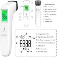 China Touchless Infrared Forehead Thermometer With 2 AAA Batteries And Fever Alarm for sale