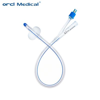 China Disposable Sterile 100% Silicone Coated Foley Catheter 2 Way Standard Type Foley Silicone Catheter for sale