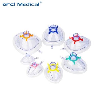 China CE ISO Approved Silicone Medical Disposable Adults Pediatric Infant Neonate PVC Anesthesia Mask With Check Valve for sale