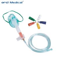 China Transparent / Green Non Rebreather Oxygen Mask Disposable Adjustable Venturi Mask 7 Diluters for sale