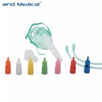 China Transparent / Green Non Rebreather Oxygen Mask Disposable Adjustable Venturi Mask 7 Diluters for sale