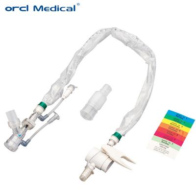 China Easy Identification in Pediatric Intensive Care Disposable medical 24H 72H Color-Coded Closed Suction Catheter for sale
