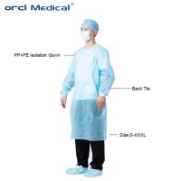 China PP PE Disposable EN13795 Medical Isolation Gown , Level 2 Disposable Gowns for sale