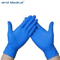 China Single Use Disposable Medical Gloves Adult Blue Nitrile Gloves for sale