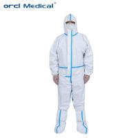 China Sterile Non Woven Chemical Medical Protective Coverall Suit With Shoe Cover for sale