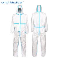 China PPE COVID-19 Anti Virus Protective Suit , White Disposable Medical Coveralls for sale
