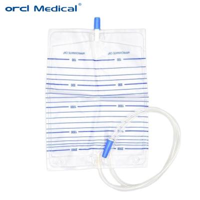 China Sterile Plastic Urology Disposable Products Disposable Adult Urine Drainage Bags 2000ml for sale