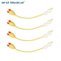 China Medical Disposable Double Balloon 4 way Latex Foley Catheter for Smooth Introducing for sale