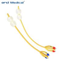 China 4 Way Double Balloon Foley Catheter Disposable Silicone Coated 40cm Length for sale