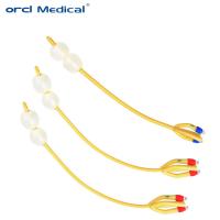 China 4 Way Double Balloon Foley Catheter Disposable Silicone Coated 40cm Length for sale