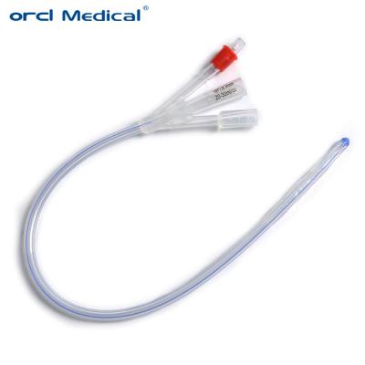 China 3 Way Silicone Foley Catheter For Urinary Treatment 16FR-26FR for sale