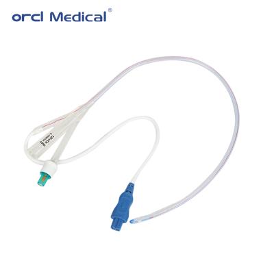 China All Silicone Foley Catheter with Temperature Sensor Probe Round Tipped for Temperature Management for sale