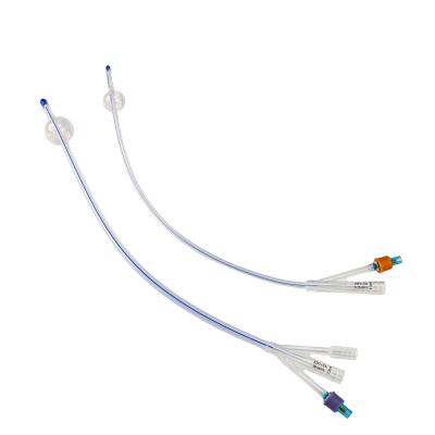 China China Silicone Foley Catheter Three Way Coude Tip Tiemann Normal Balloon Manufacturer for sale