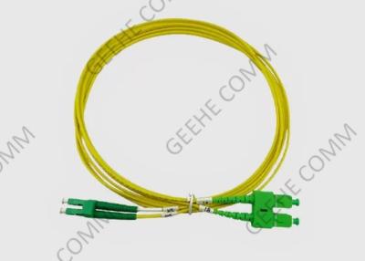China 50/125 Duplex LC APC to SC APC Fiber Optic Jumper Cable Single Mode OS2 2.0mm for sale