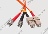 China Duplex ST to SC 0.9mm 2M Multimode Fiber Optic Patch Cord OFNR for sale