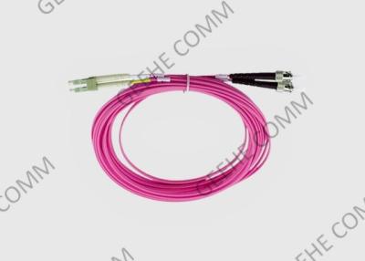 China 10GB LC to ST Duplex Multi Mode OM4 Violet Fiber Optic Ftth Cable for sale