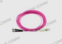 China 10GB LC to ST Duplex Multi Mode OM4 Violet Fiber Optic Ftth Cable for sale