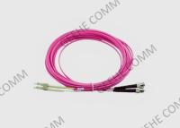 China 10GB LC to ST Duplex Multi Mode OM4 Violet Fiber Optic Ftth Cable for sale