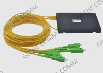 China Single Mode 1x4 ABS Box PLC Fiber Optic Splitter 1260-1650nm G657A1 for sale