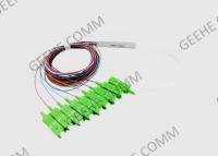 China Single Mode Steel Tube 1x8 SC/APC Mini Fiber Optic PLC Splitter 0.9mm for sale