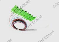 China Single Mode Steel Tube 1x8 SC/APC Mini Fiber Optic PLC Splitter 0.9mm for sale
