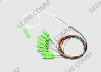 China Single Mode Steel Tube 1x8 SC/APC Mini Fiber Optic PLC Splitter 0.9mm for sale