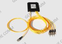 China FC/APC 1x4 2.0mm Box Type Fiber Optic PLC Splitter with FC UPC Connector 1m for sale